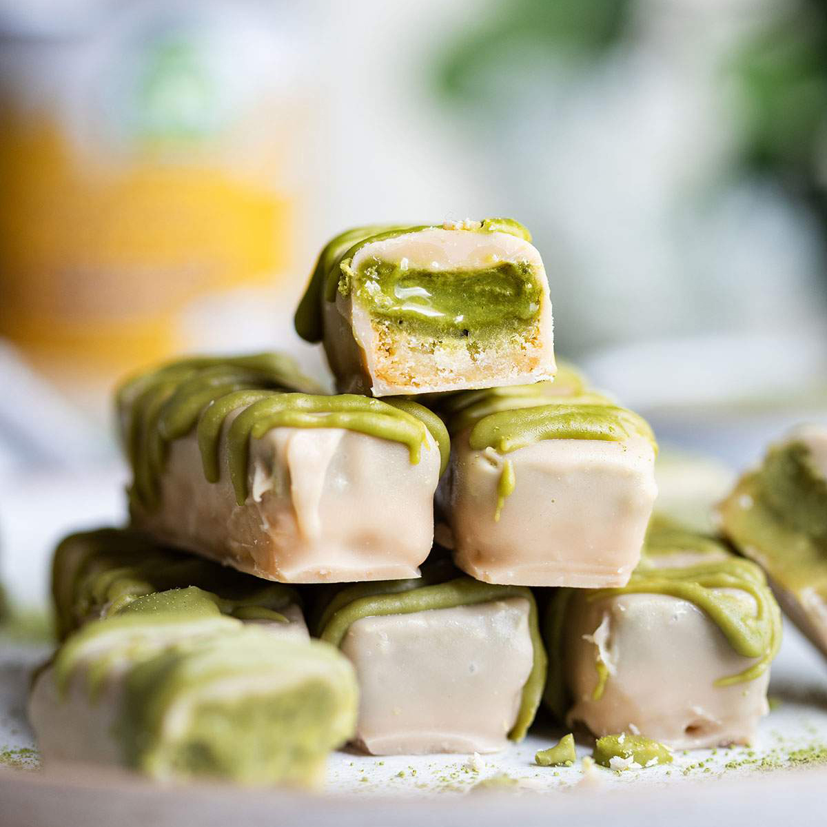 White Chocolate Matcha Twix Bars (Vegan!) - Romy London