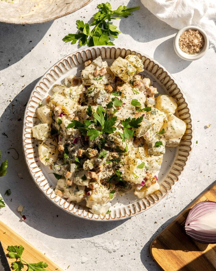 Vegan German Potato Salad (Quick & Easy) - Romy London