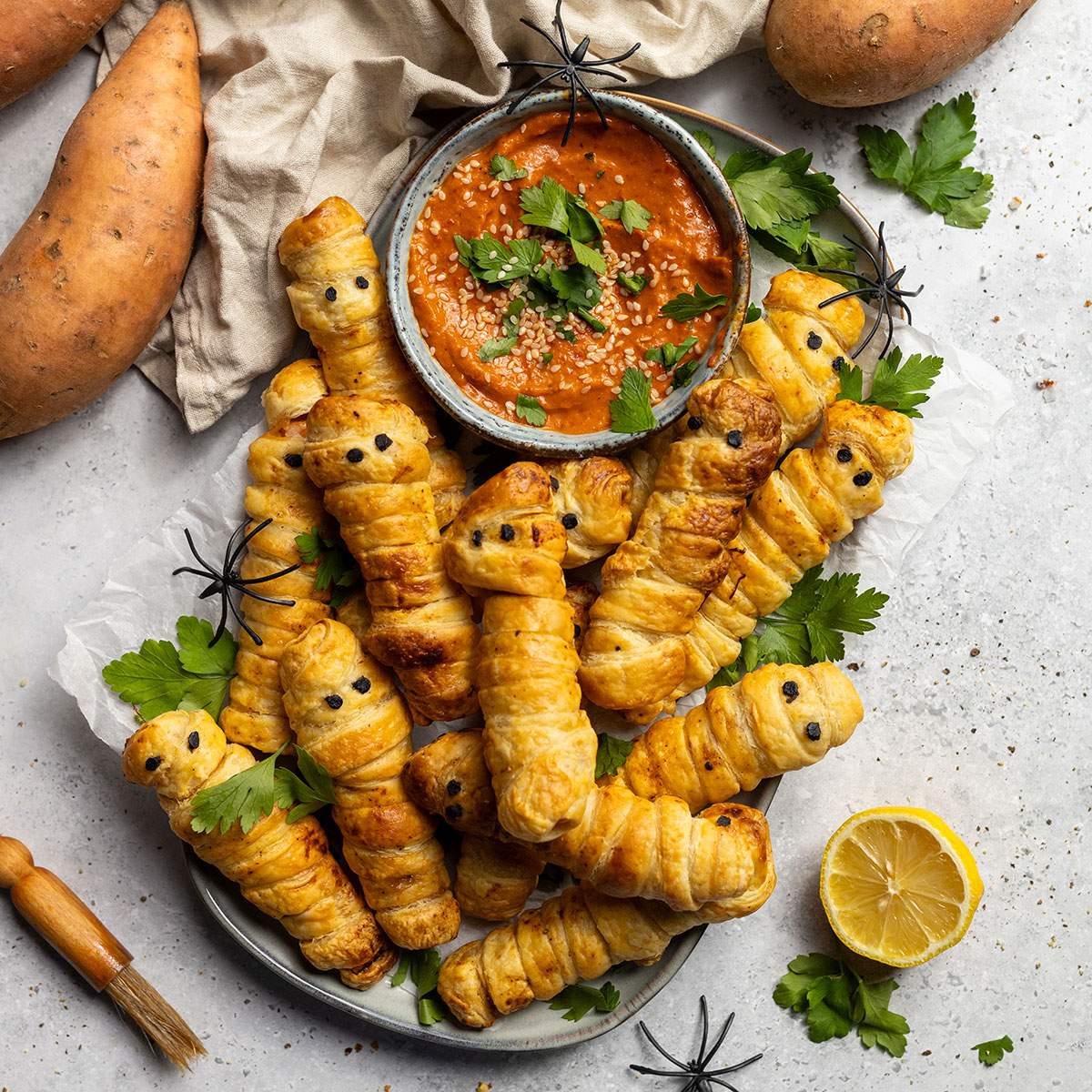 Sweet Potato Mummies (Halloween Finger Food) - Romy London