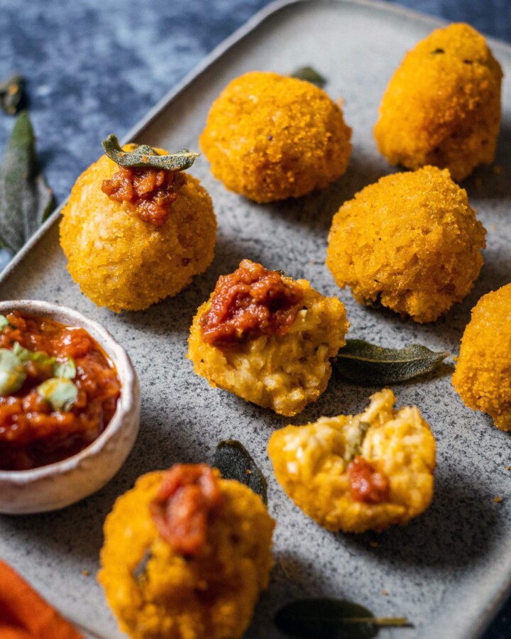Vegan Pumpkin Arancini Balls Recipe (with Sage) - Romy London